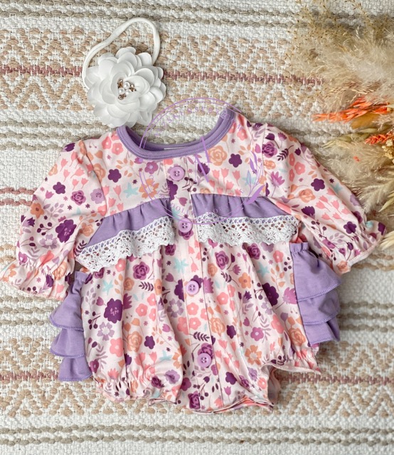 Purple Ruffle Rump, Bubble Romper – Alz's Nursery