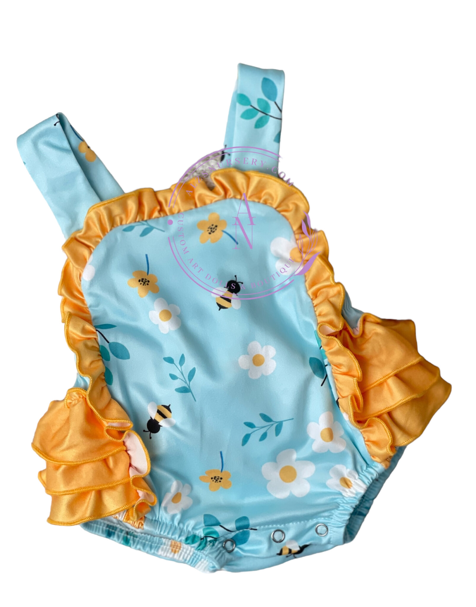 Bumble Bee Ruffle Rump Romper – Alz's Nursery